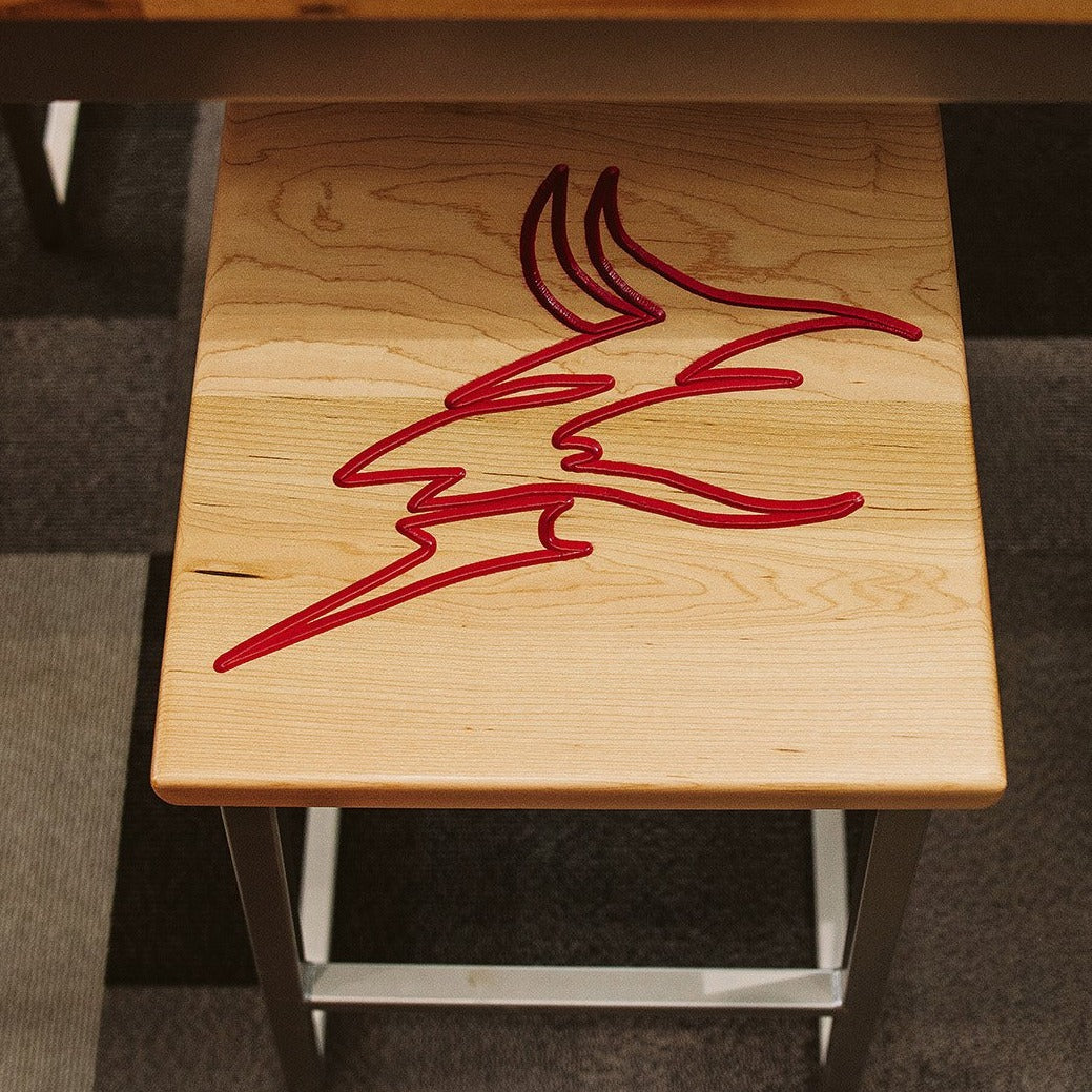 Custom Logo Stool Seating – Bison Woodworking