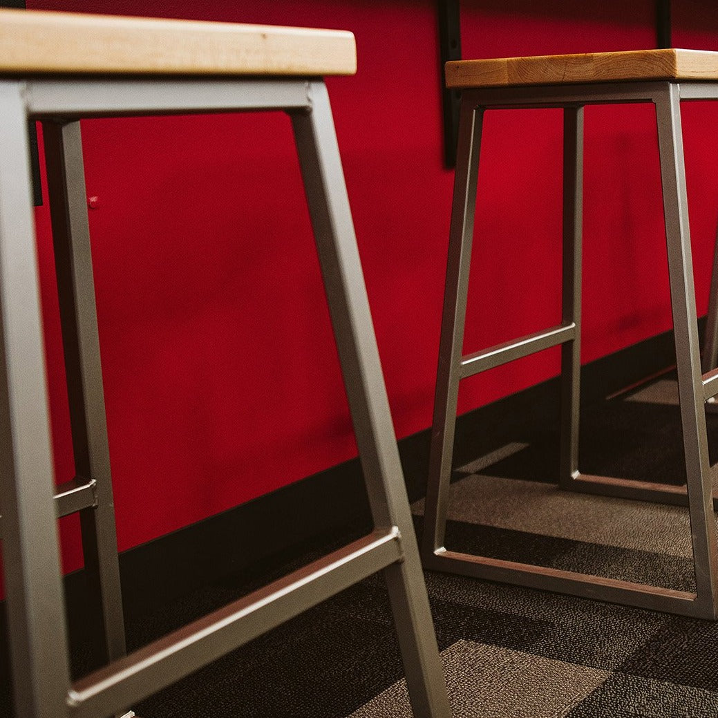 Custom Logo Stool Seating – Bison Woodworking